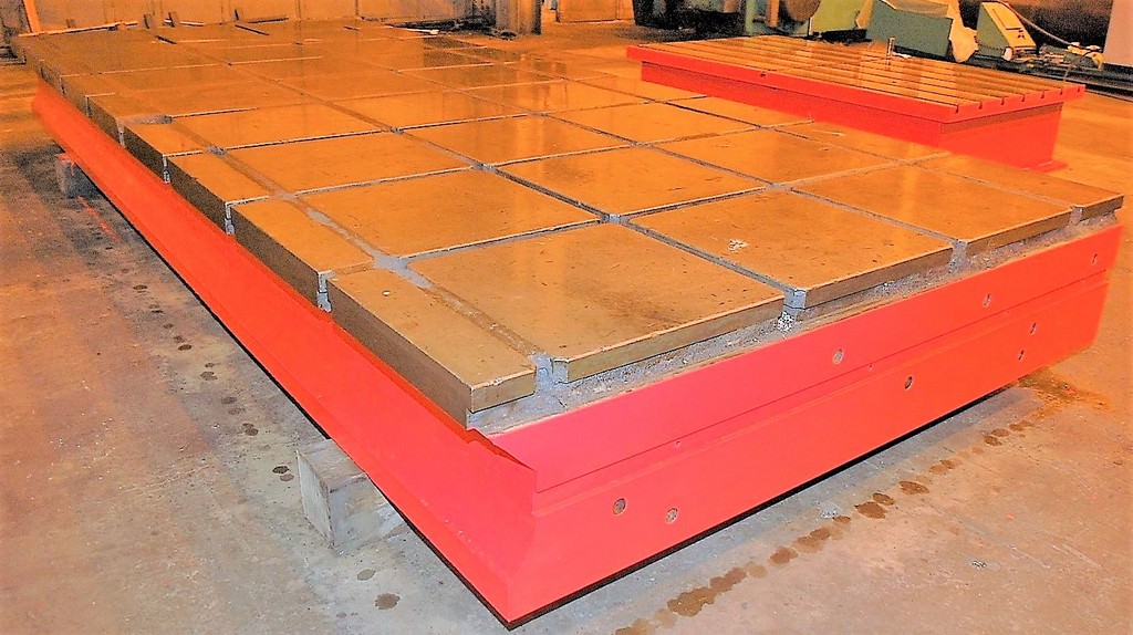 Used Floor Plates, T-Slotted 90" x 215" x 19" Cast Iron Construction (2 ...