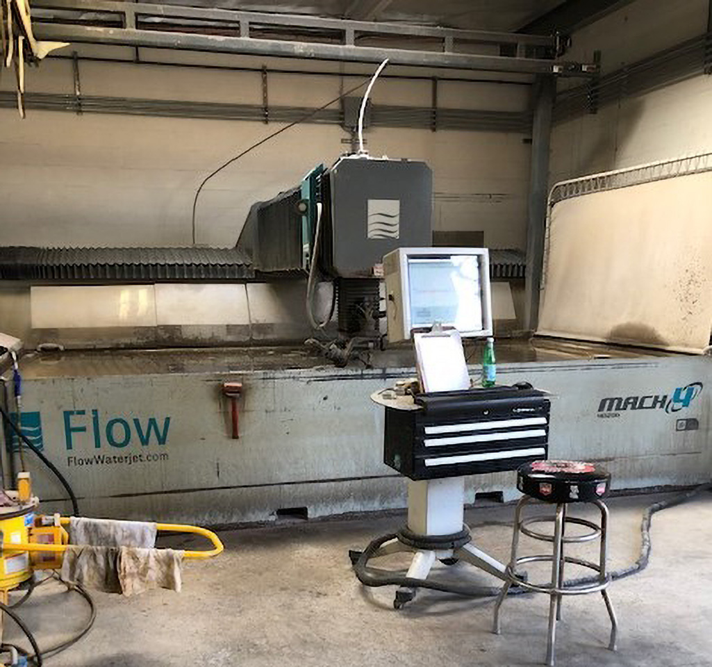 Used Flow Mach 4 4020B 6'5" x 13' 5-Axis CNC Water Jet Cutting System ...
