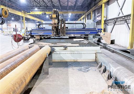 Messer TMC4512 Plate Cutting System, (2) Gantry's On Shared Slagger ...