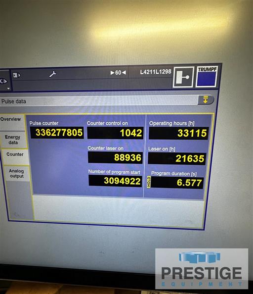 Trumpf 6000 Watt L3030 CNC Fiber Laser - Lasers Fiber CO2 Tube Ref ...