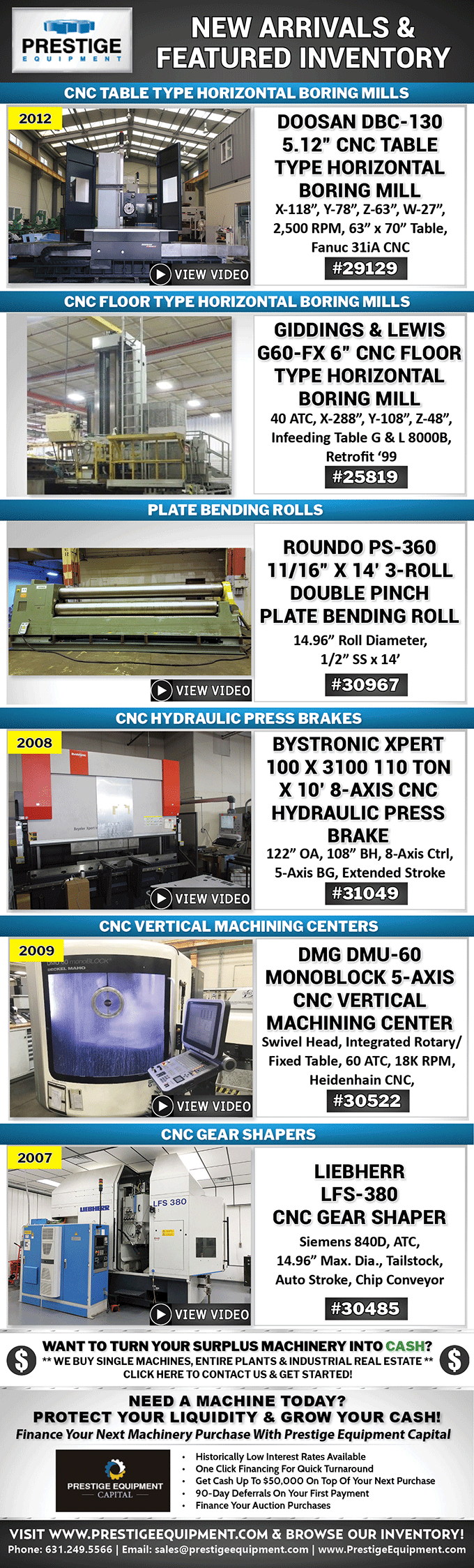 Prestige Equipment New Arrivals Featured Inventory