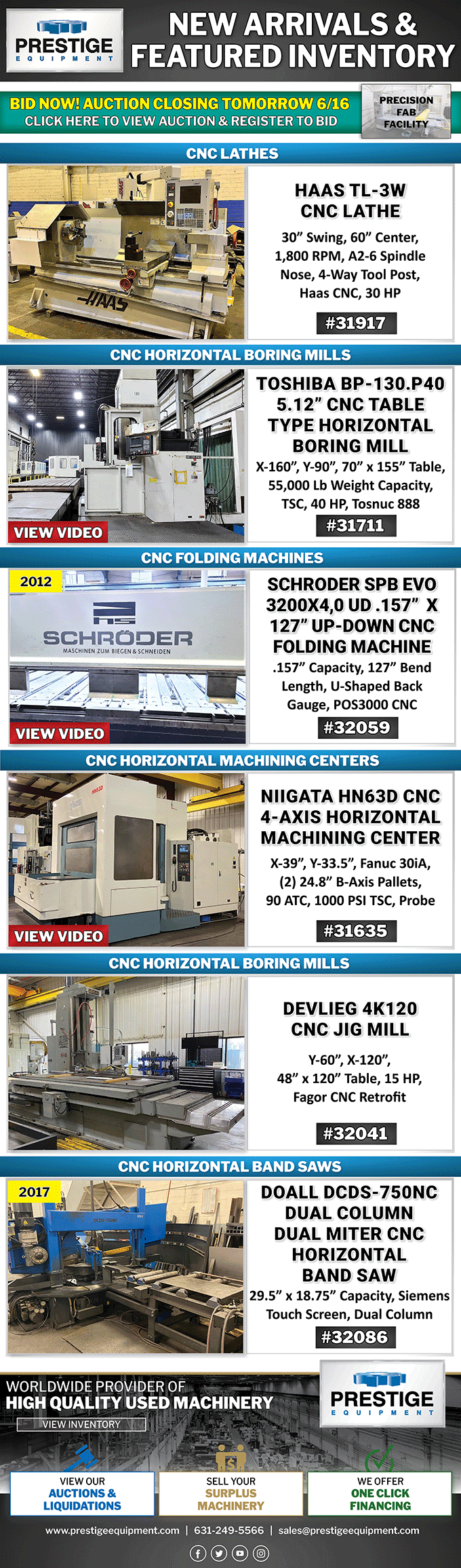 Prestige Equipment New Arrivals and Featured Inventory